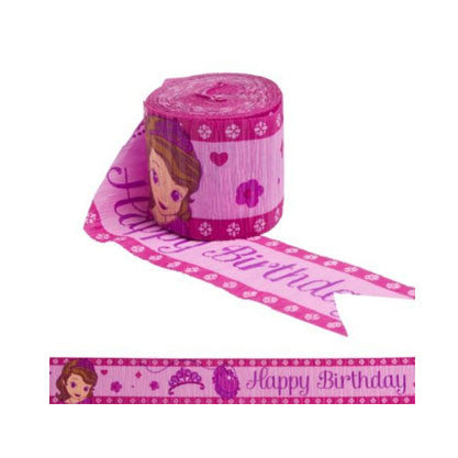 Sofia the First Crepe Streamer – My Little Party Shop